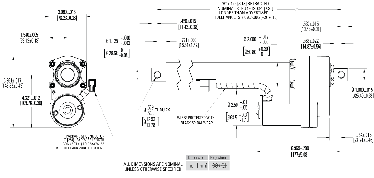 K2EP1.0G10-24V-BR-12 - 24 Vdc, 600 lbf, Connector. | Thomson